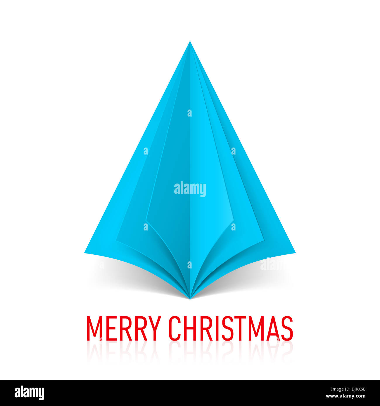 Abstract blue paper Christmas tree on white background Stock Photo - Alamy