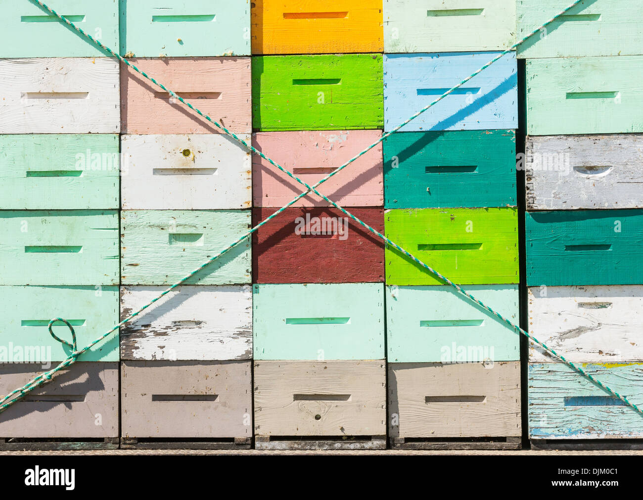 Honeycomb Crates Tied On Truck Stock Photo - Alamy