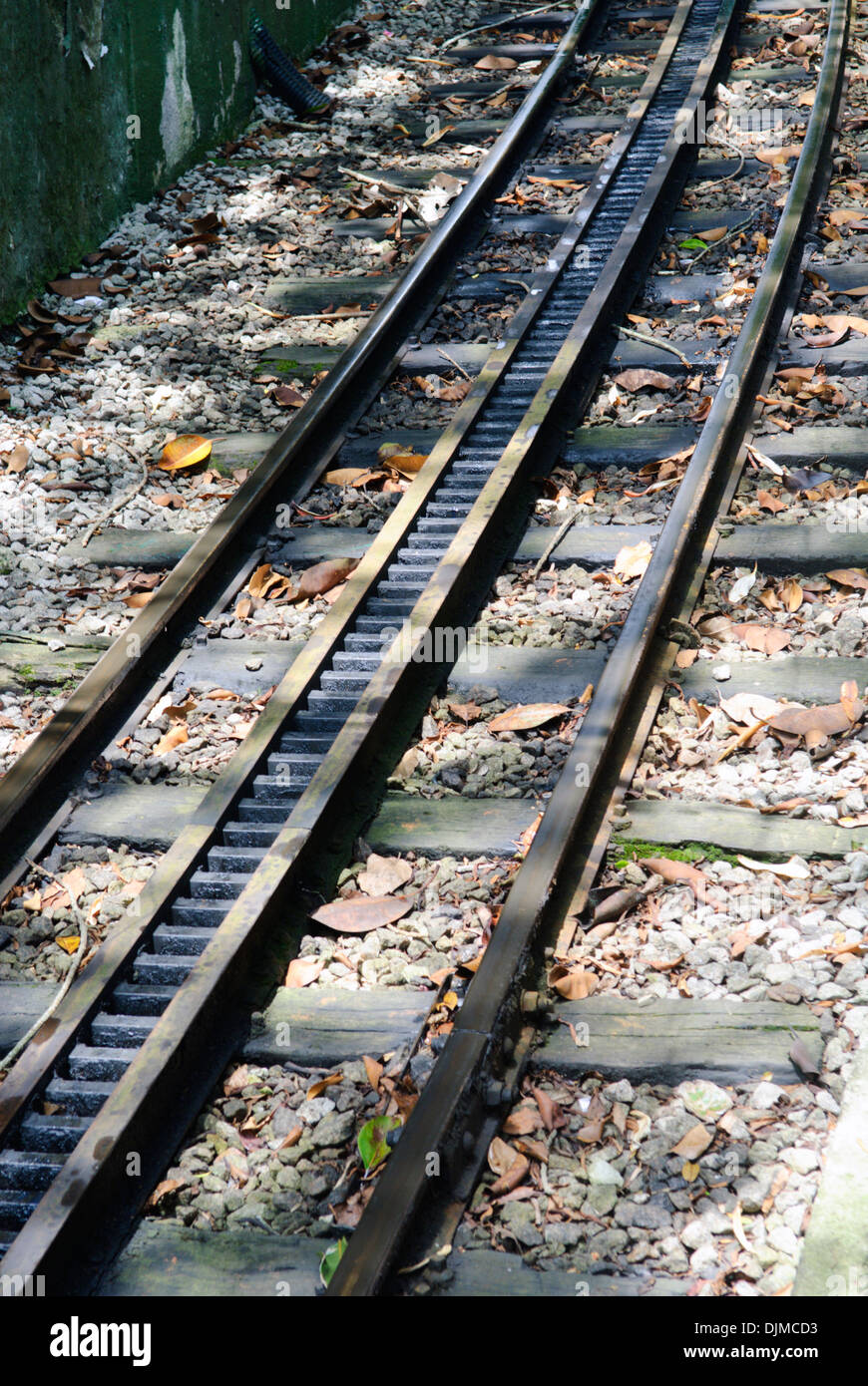 Rio de Janeiro, Brazil: Railway track and rack belonging to the famous ...