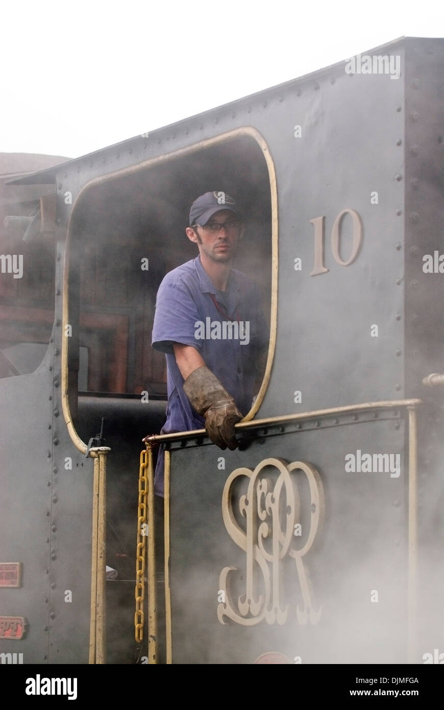 Steam train driver looking out hi-res stock photography and images - Alamy