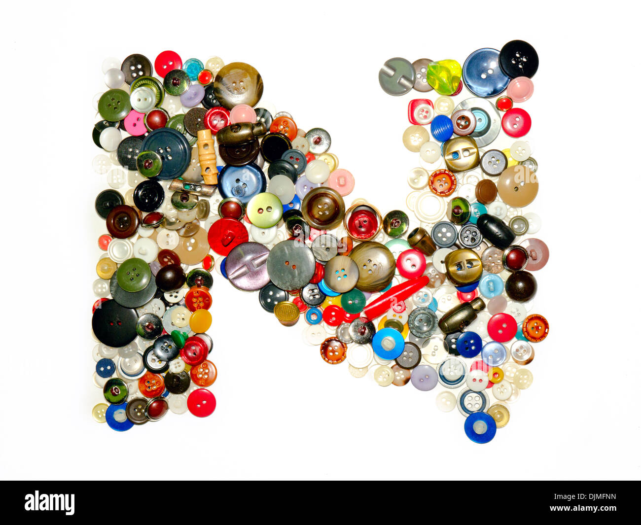 Letter N (Buttons Stock Photo - Alamy