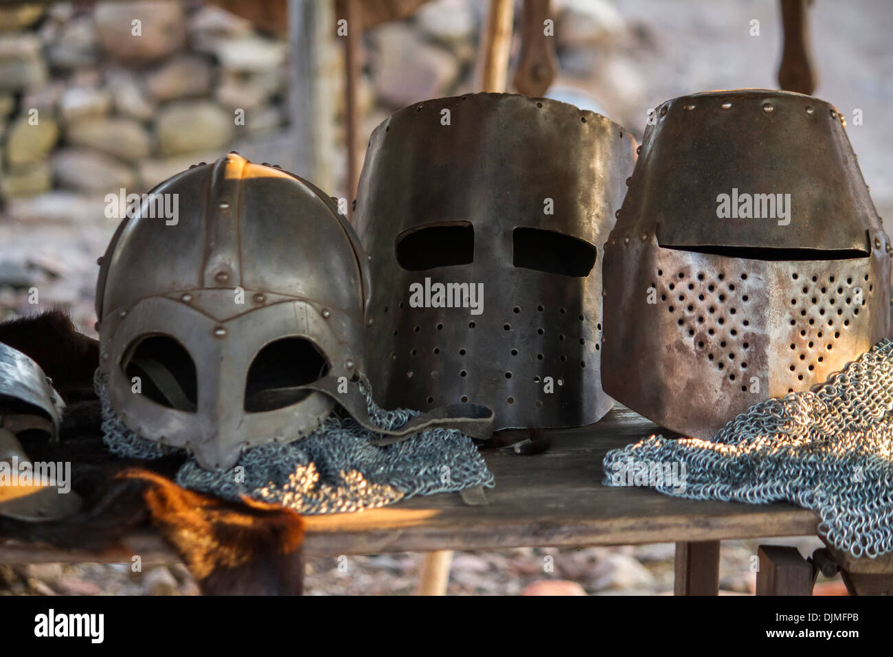 Medieval helmets hi-res stock photography and images - Alamy