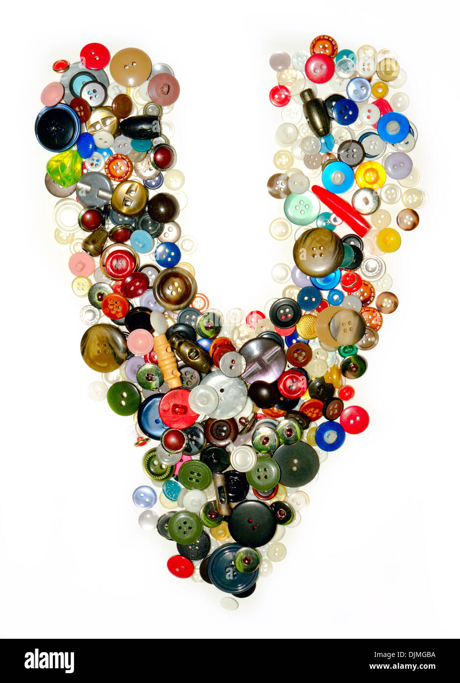 Button Letter V Vector