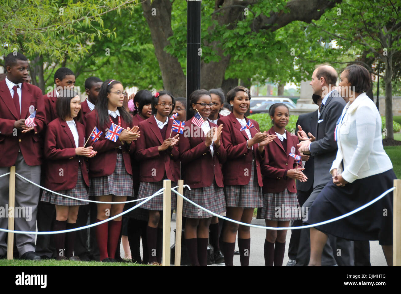 Prince Edward Earl of Wessex greets children from Duke of Edinburgh’s ...