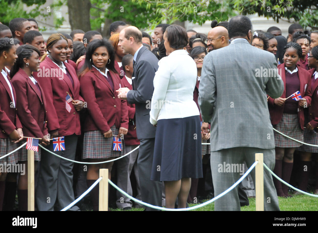 Prince Edward Earl of Wessex greets children from Duke of Edinburgh’s ...
