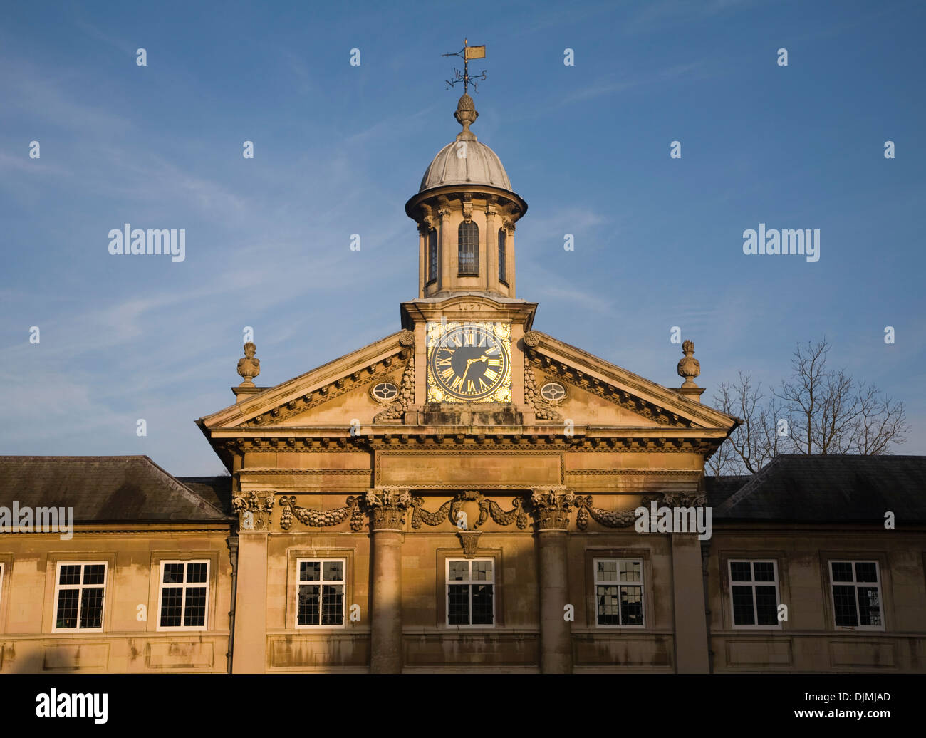 Clock tower Emmanuel College, University of Cambridge, England Stock ...