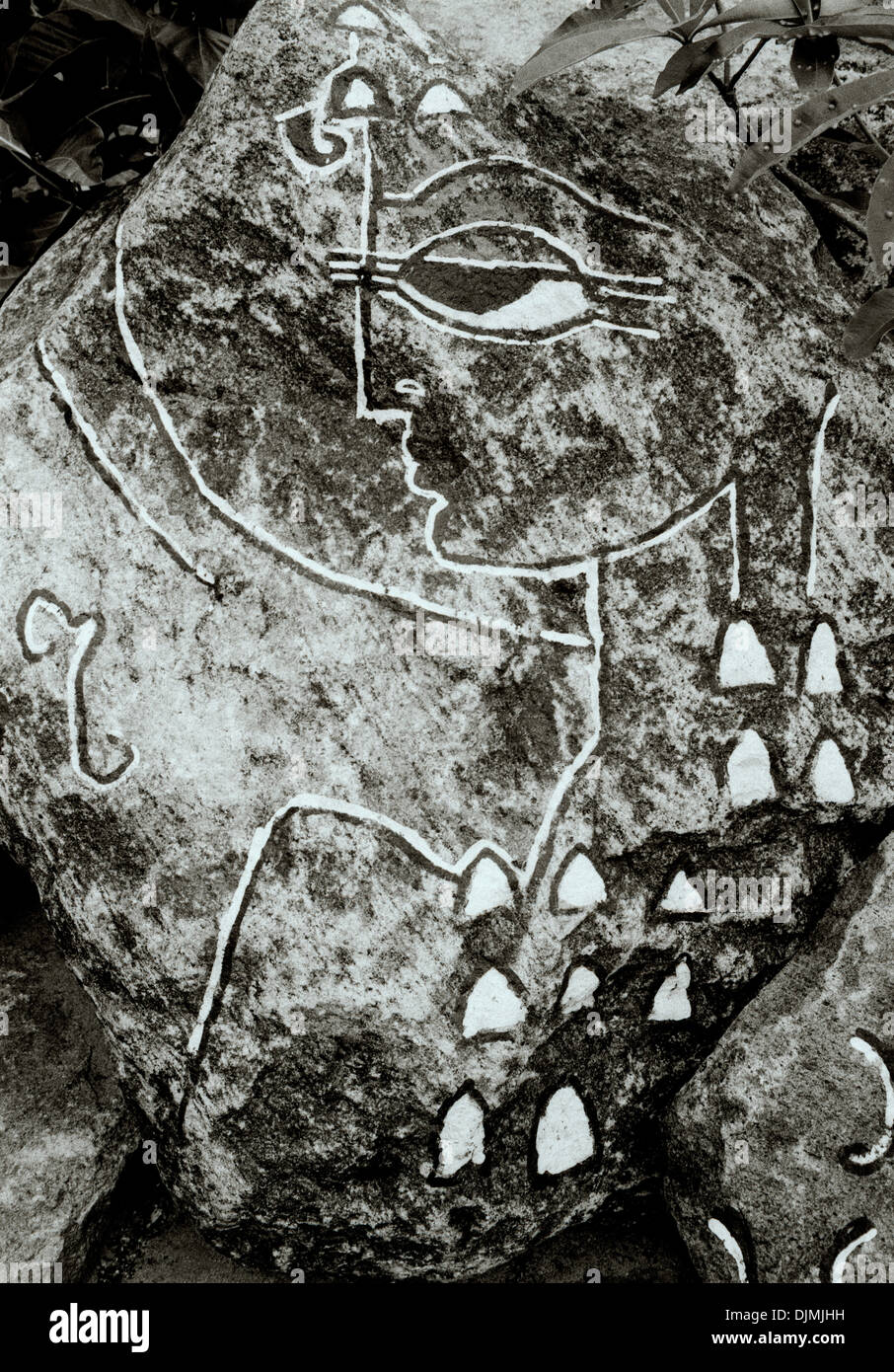 Rock art in Fort Kochi Cochin in Kerala in India in South Asia ...