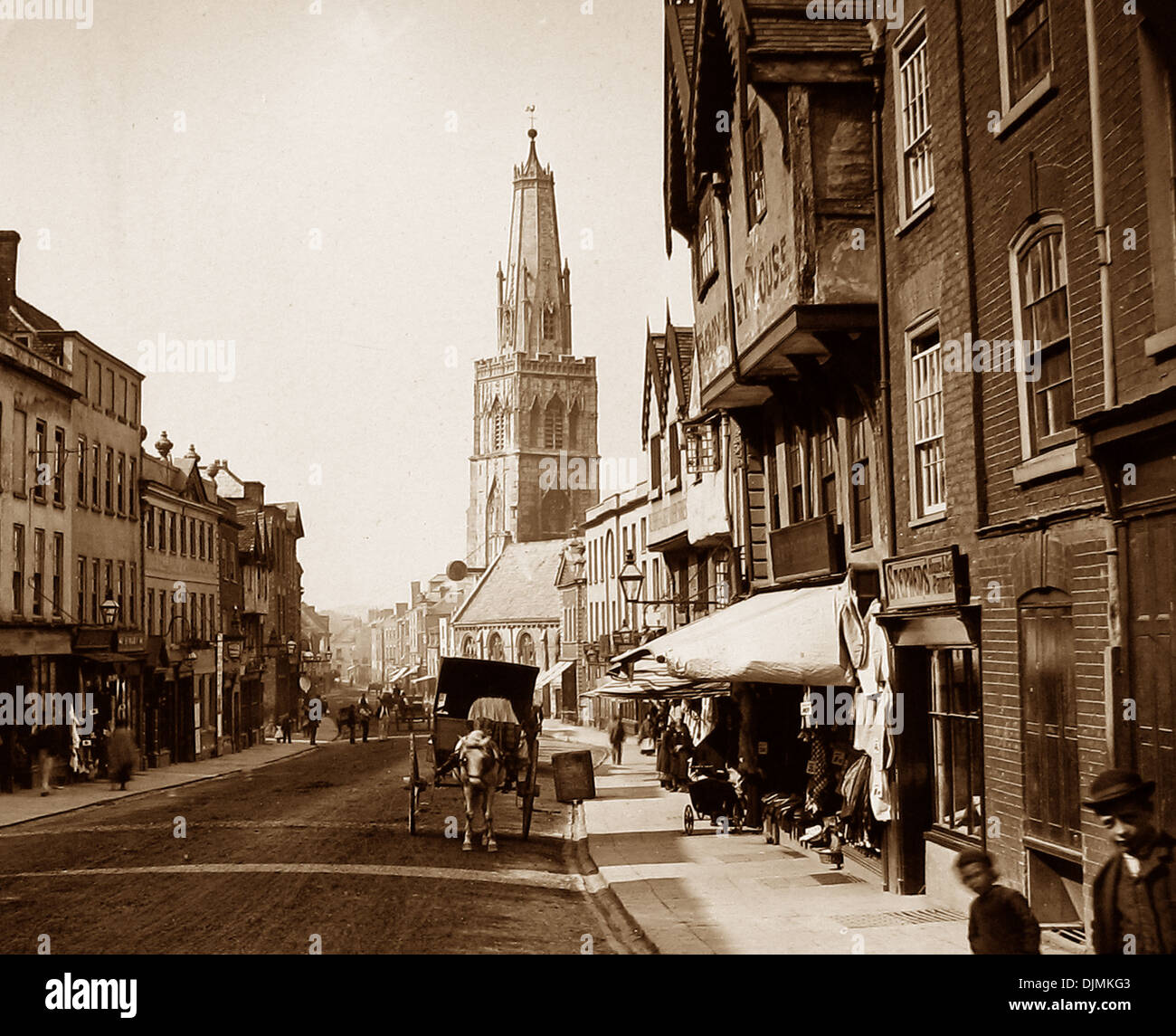 Gloucester Westgate Street Victorian period Stock Photo - Alamy