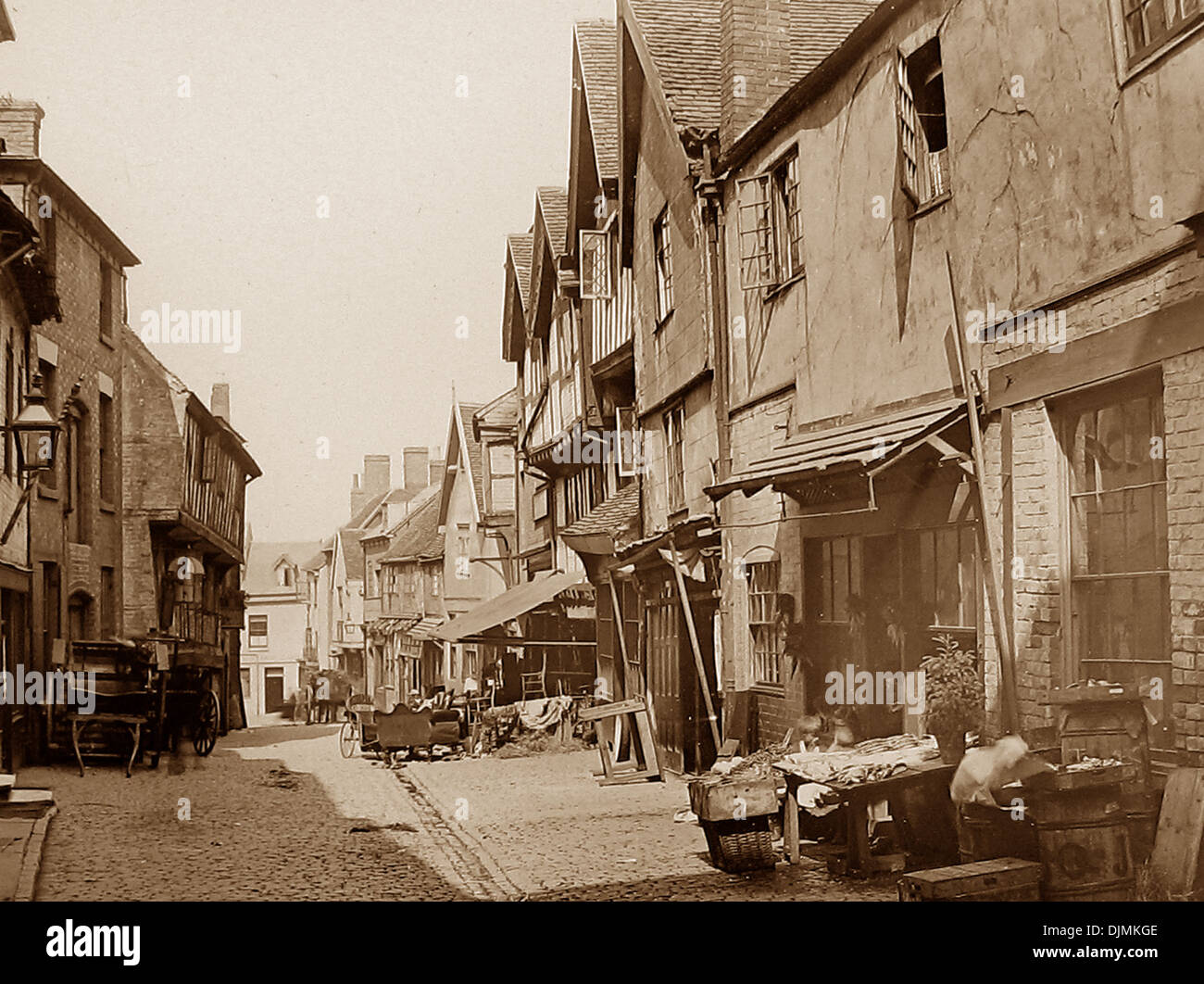 Coventry Butcher's Row Victorian period Stock Photo - Alamy