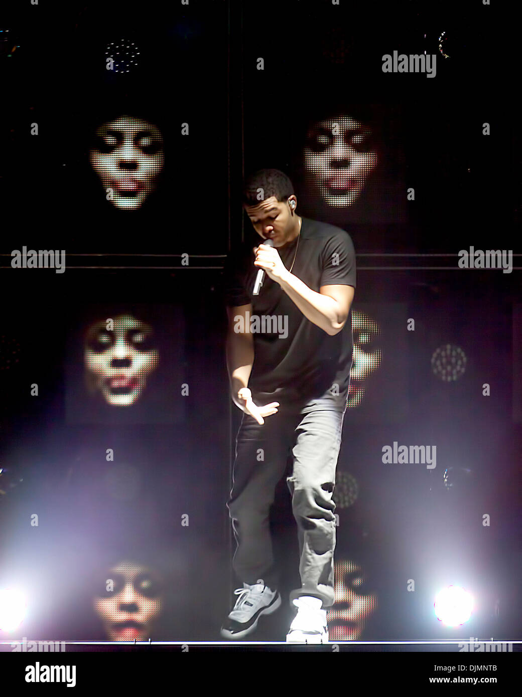 Drake aka Aubrey Drake Graham performs live at Ashley Furniture ...