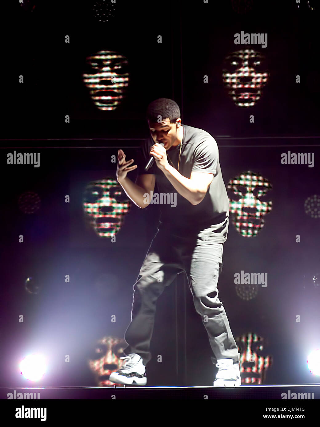 Drake aka Aubrey Drake Graham performs live at Ashley Furniture ...