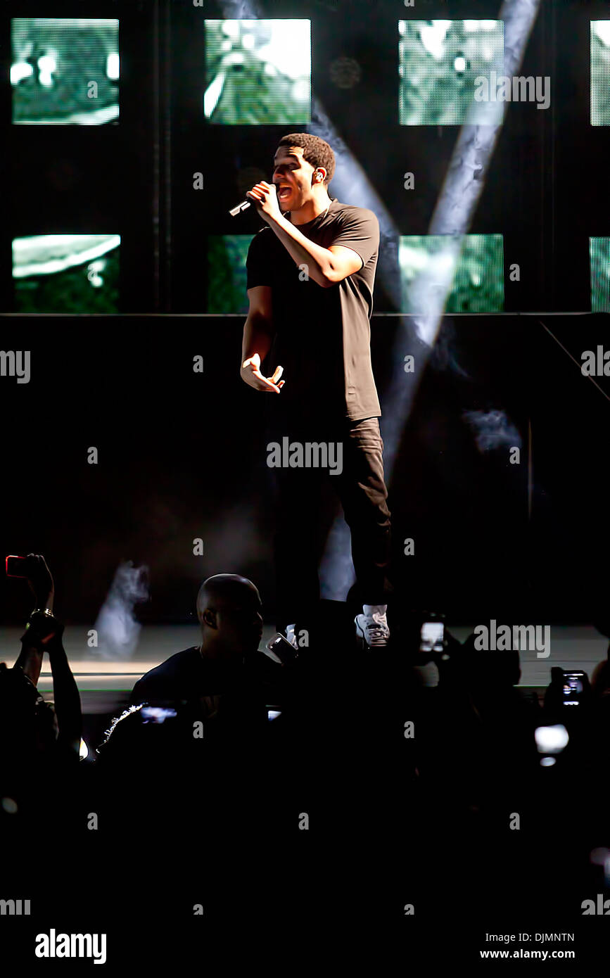 Drake aka Aubrey Drake Graham performs live at Ashley Furniture ...