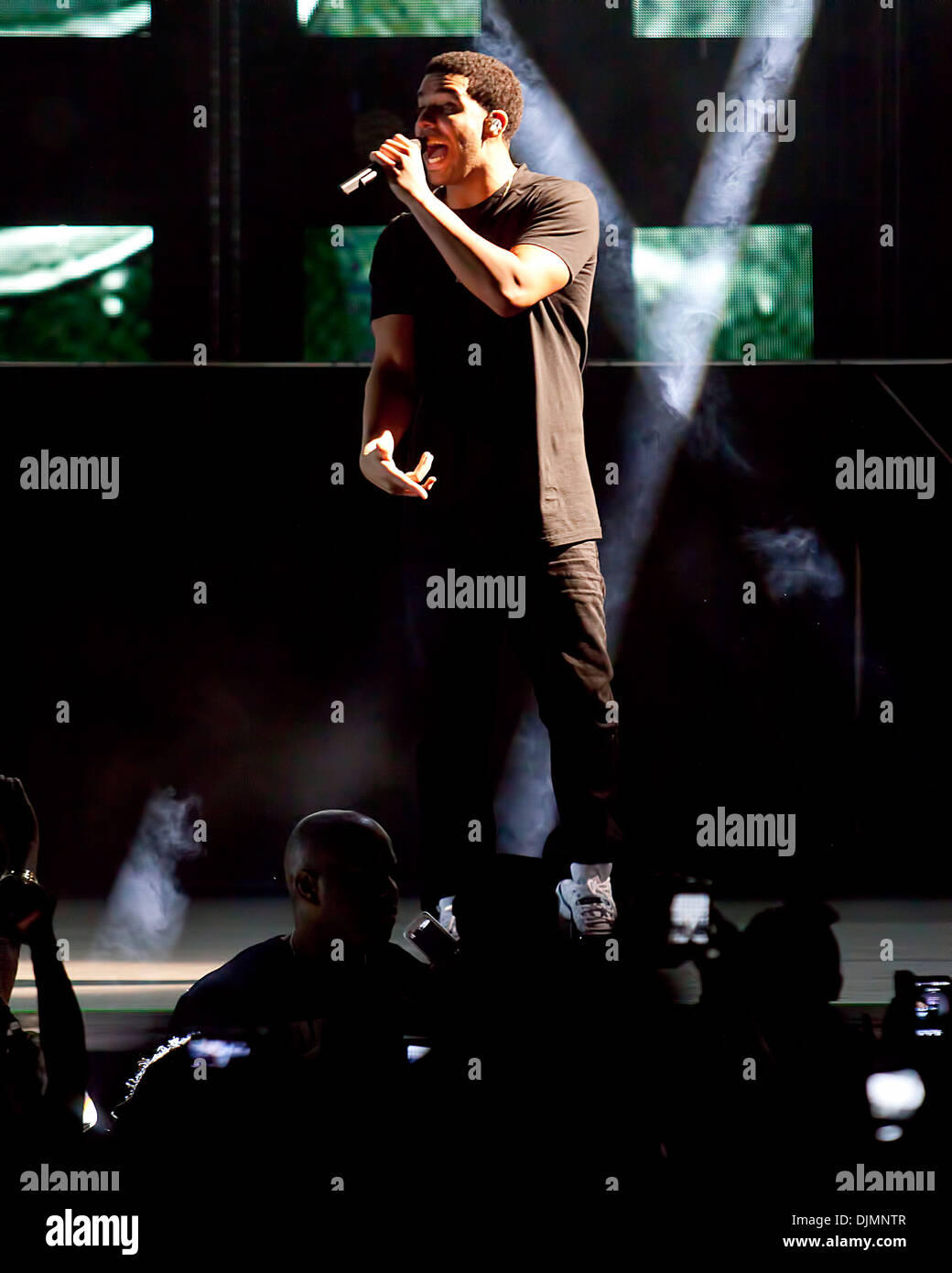 Drake aka Aubrey Drake Graham performs live at Ashley Furniture ...