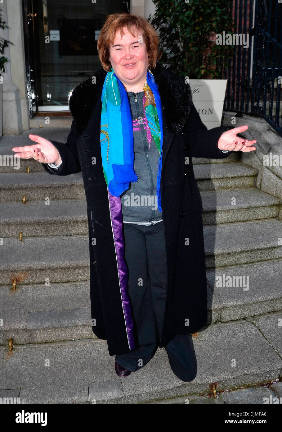 Singer Susan Boyle is spotted on the steps of The Merrion Hotel Dublin ...