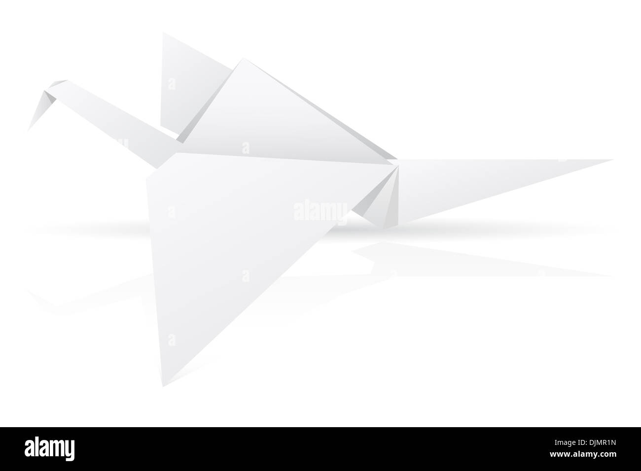 origami paper stork illustration isolated on white background Stock ...
