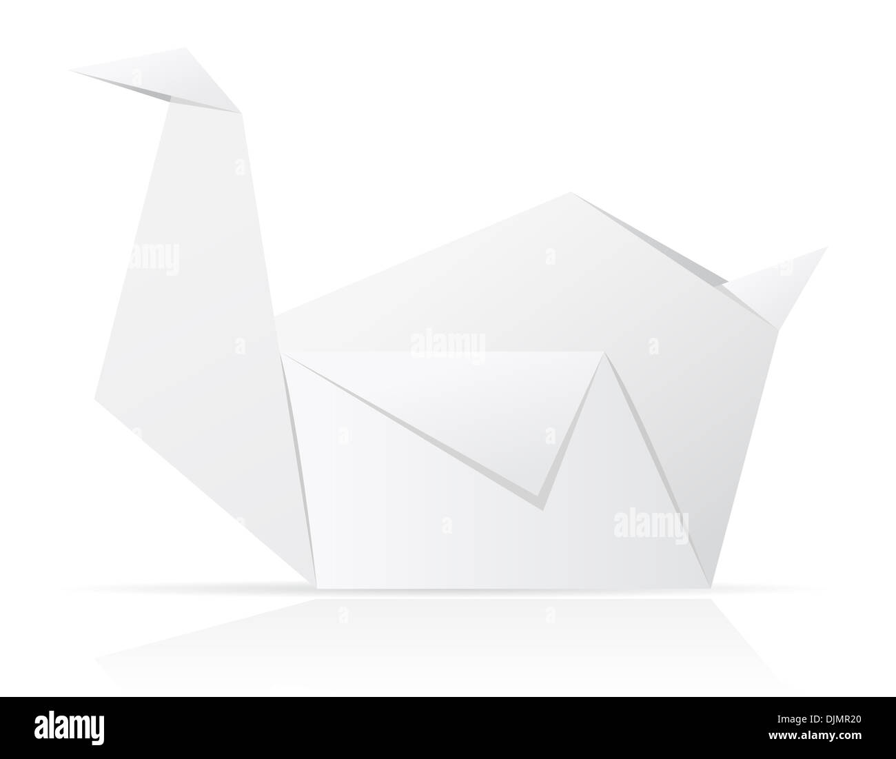 origami paper swan illustration isolated on white background Stock ...