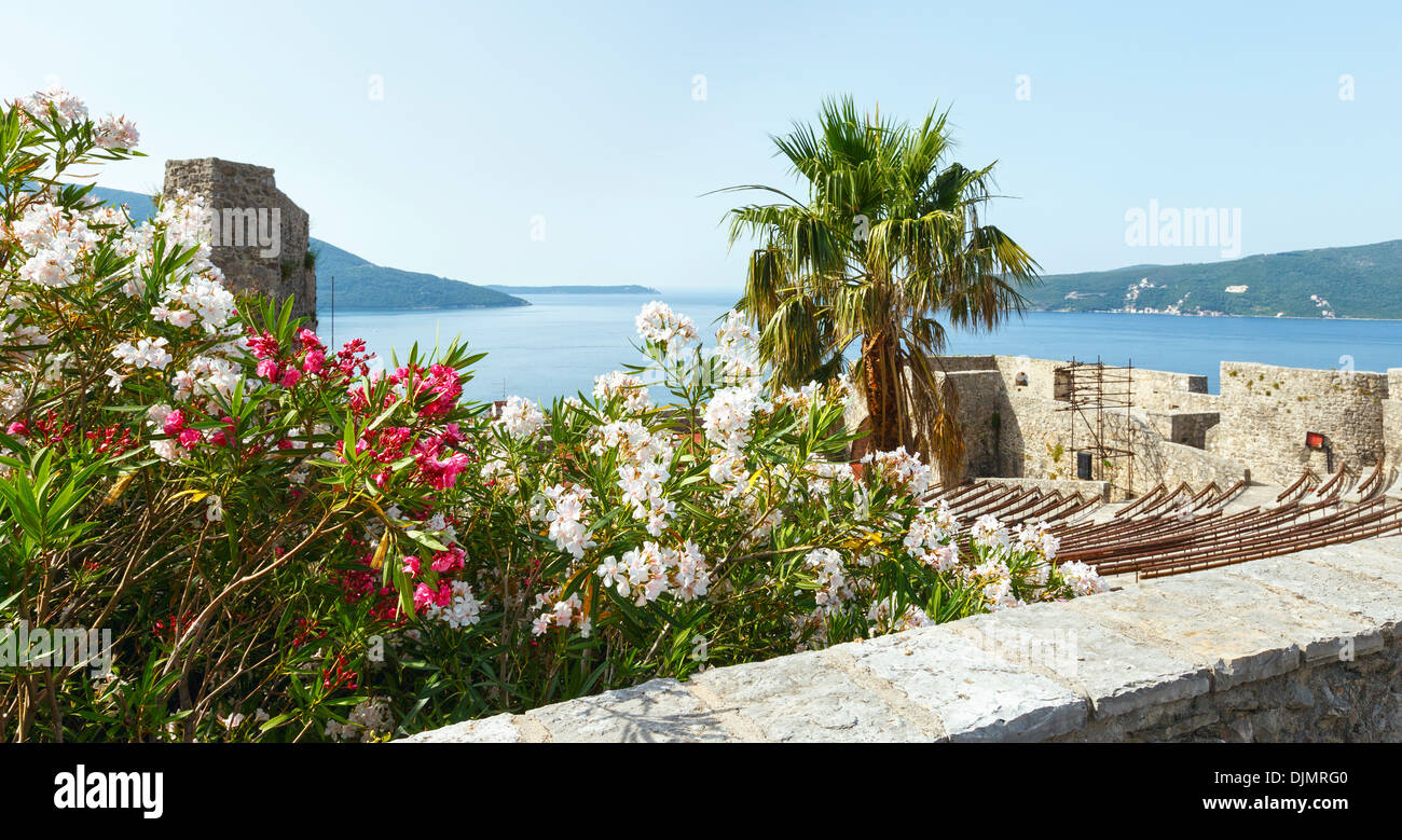 Forte Mare castle summer view and Bay of Kotor (Herceg Novi, Montenegro ...