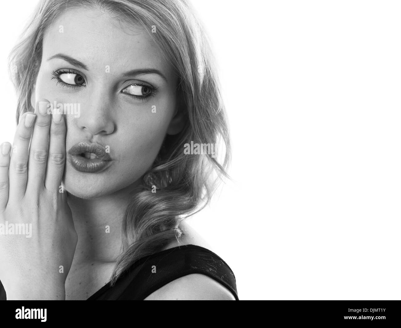 Whispering Black and White Stock Photos & Images - Alamy
