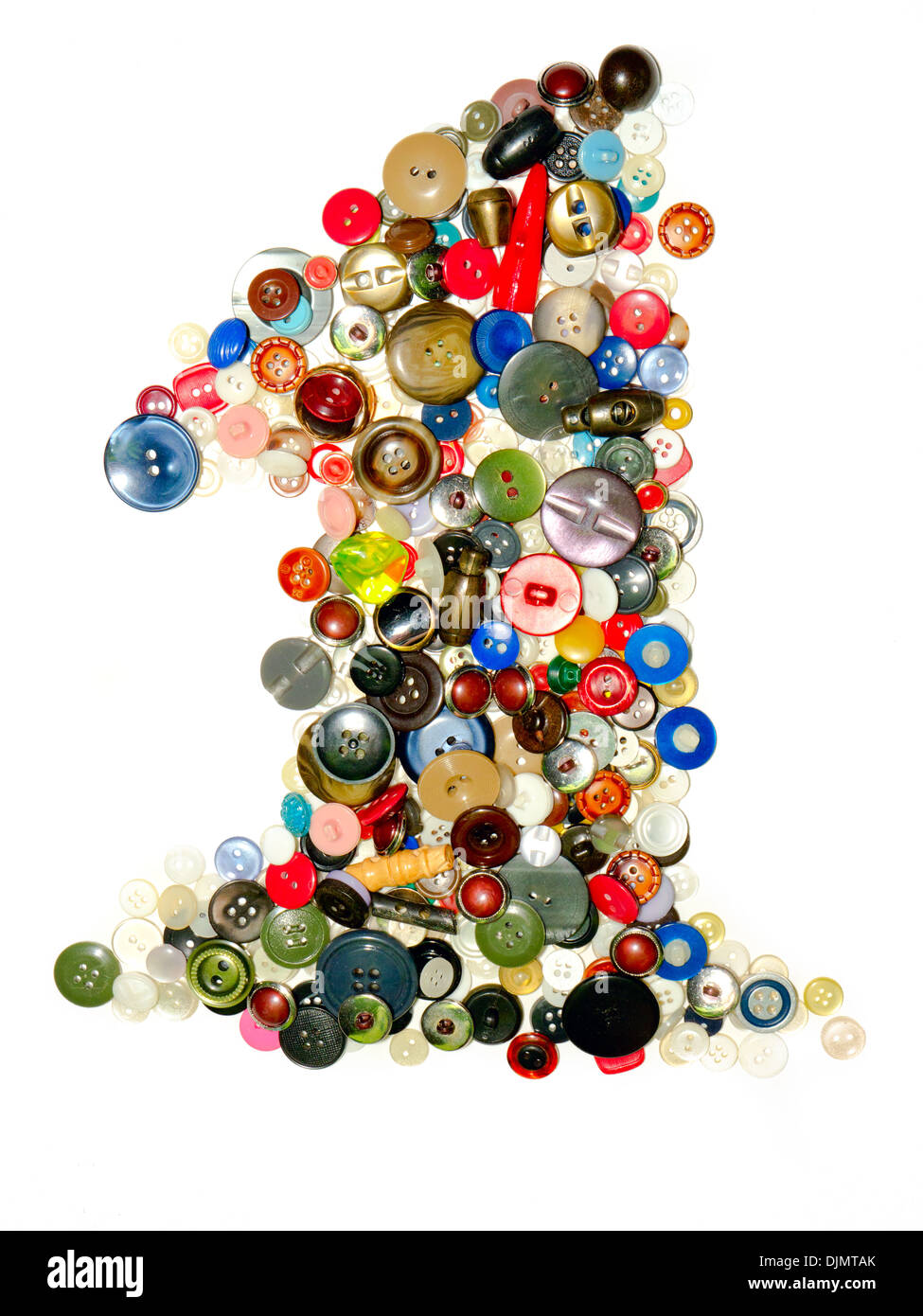 Number 1 (Buttons Stock Photo - Alamy