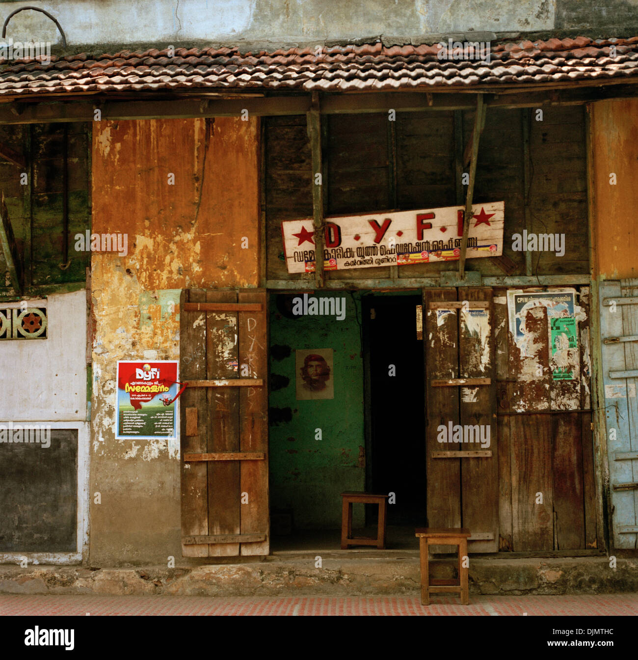 Communist reading room in Fort Kochi Cochin in Kerala in South India in ...