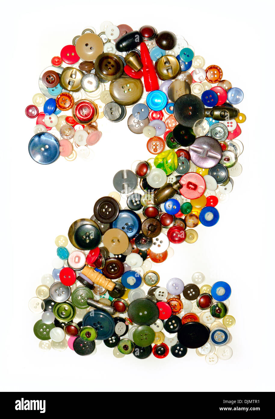 Number 2 (Buttons Stock Photo - Alamy