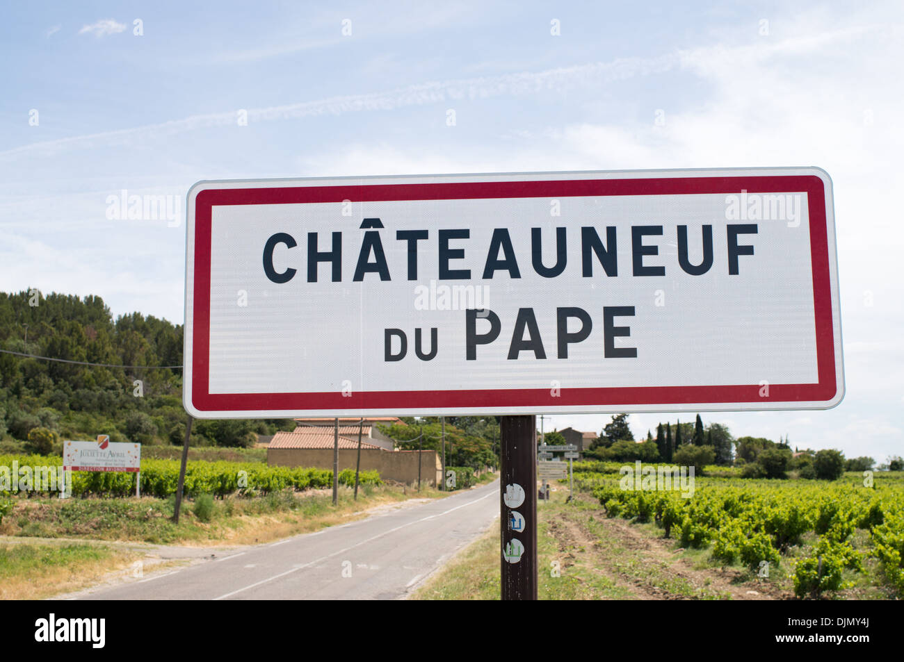 French road sign Chateauneuf du Pape, France, Europe Stock Photo - Alamy