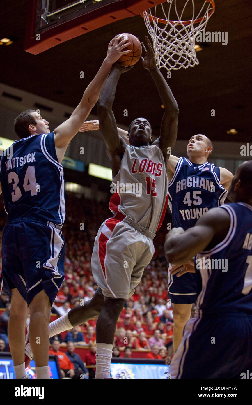 University of New Mexico forward Will Brown (15) moves threw BYU ...