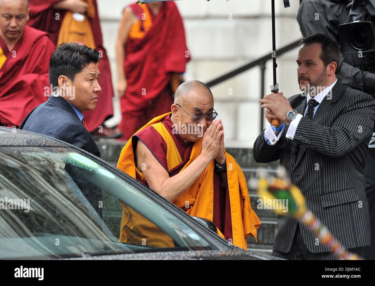 His Holiness Dalai Lama arrives at St Paul's Cathedral to receive ...