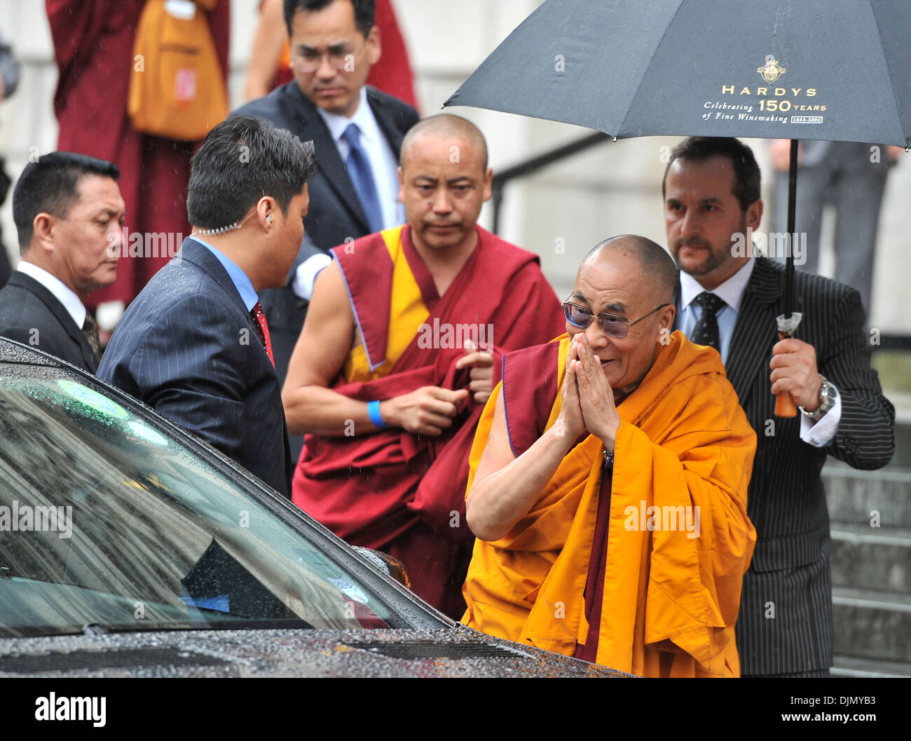 His Holiness Dalai Lama arrives at St Paul's Cathedral to receive ...