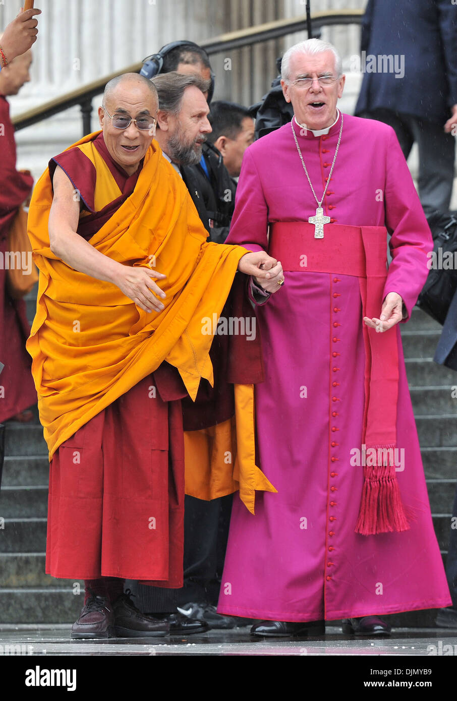 His Holiness Dalai Lama arrives at St Paul's Cathedral to receive ...