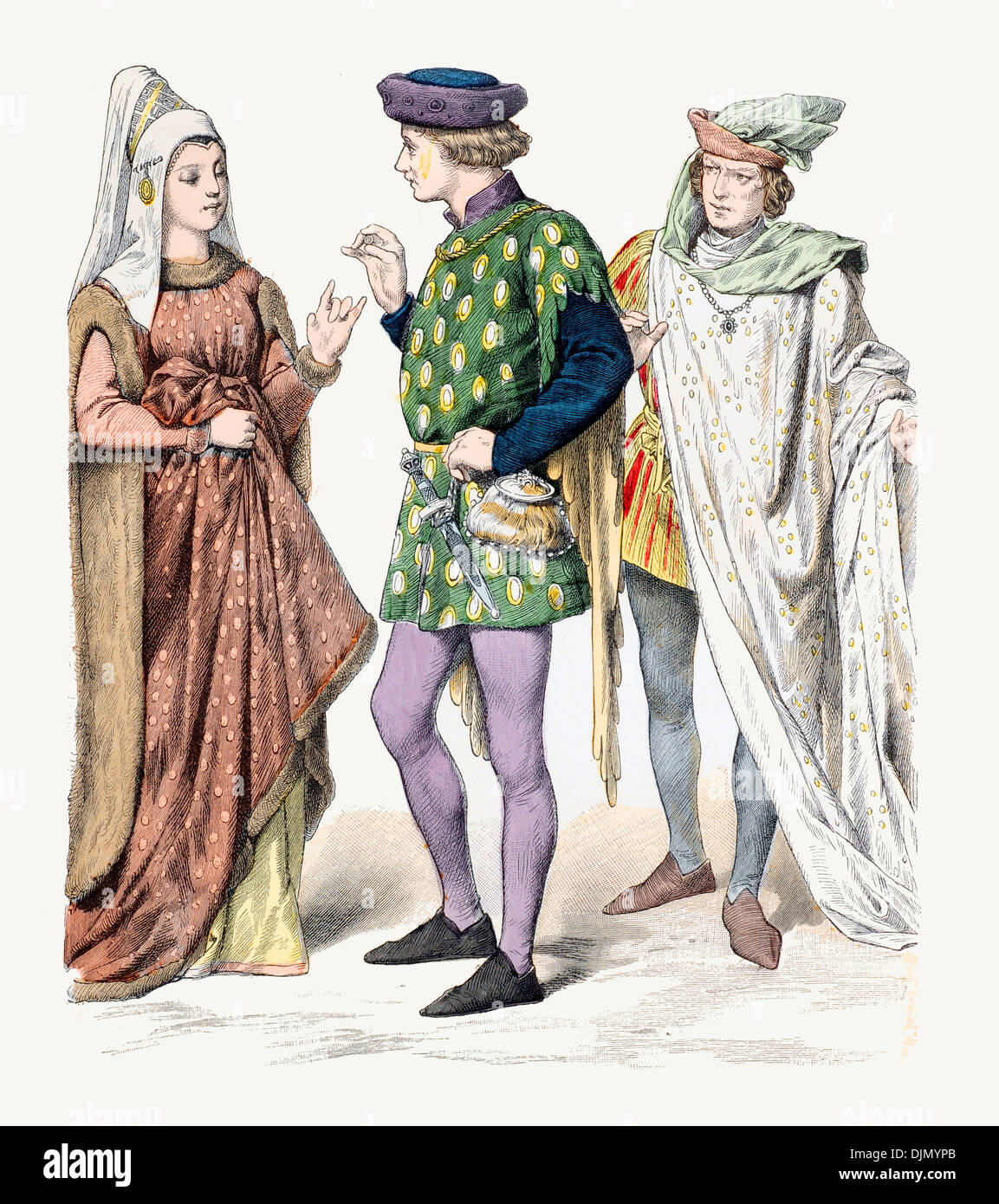 15th Century XV English costume of the Nobility Stock Photo: 63155747 ...
