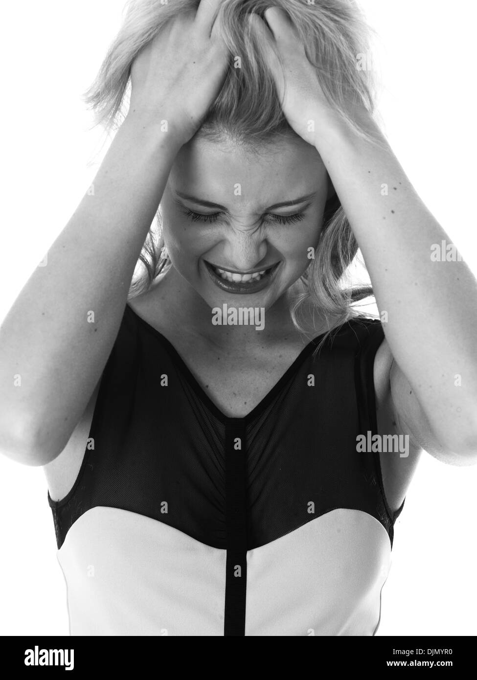 Model Released. Angry Sad Young Woman Stock Photo - Alamy