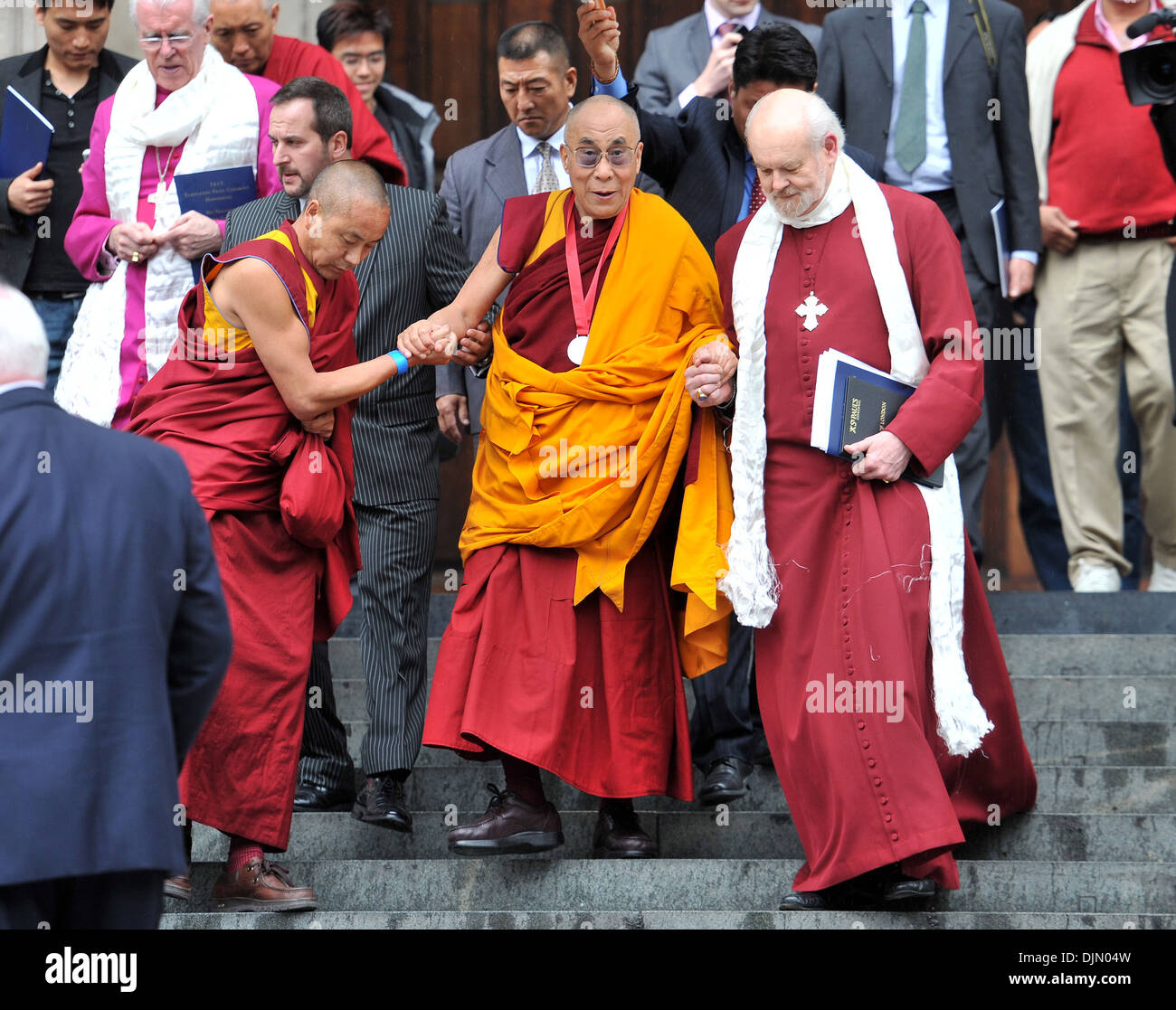 His Holiness Dalai Lama leaves St Paul's Cathedral after receiving ...