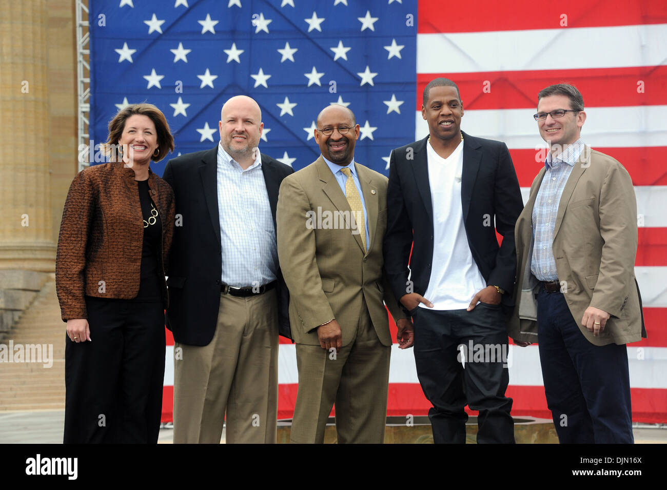 Jill Michael Paul Chibe Philadelphia Mayor Michael Nutter Jay-Z Press ...