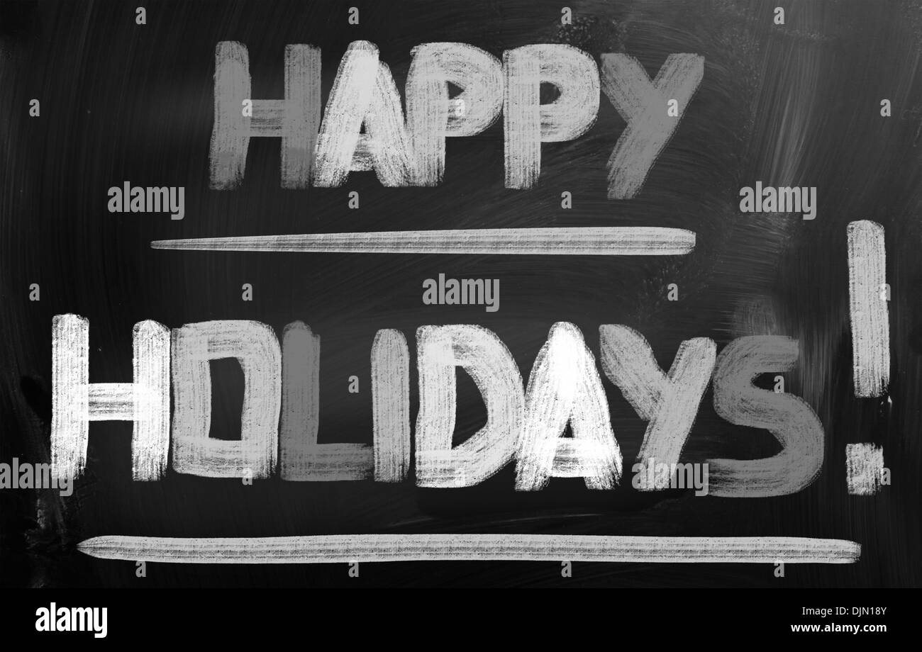 Handwriting text happy holidays Black and White Stock Photos & Images ...