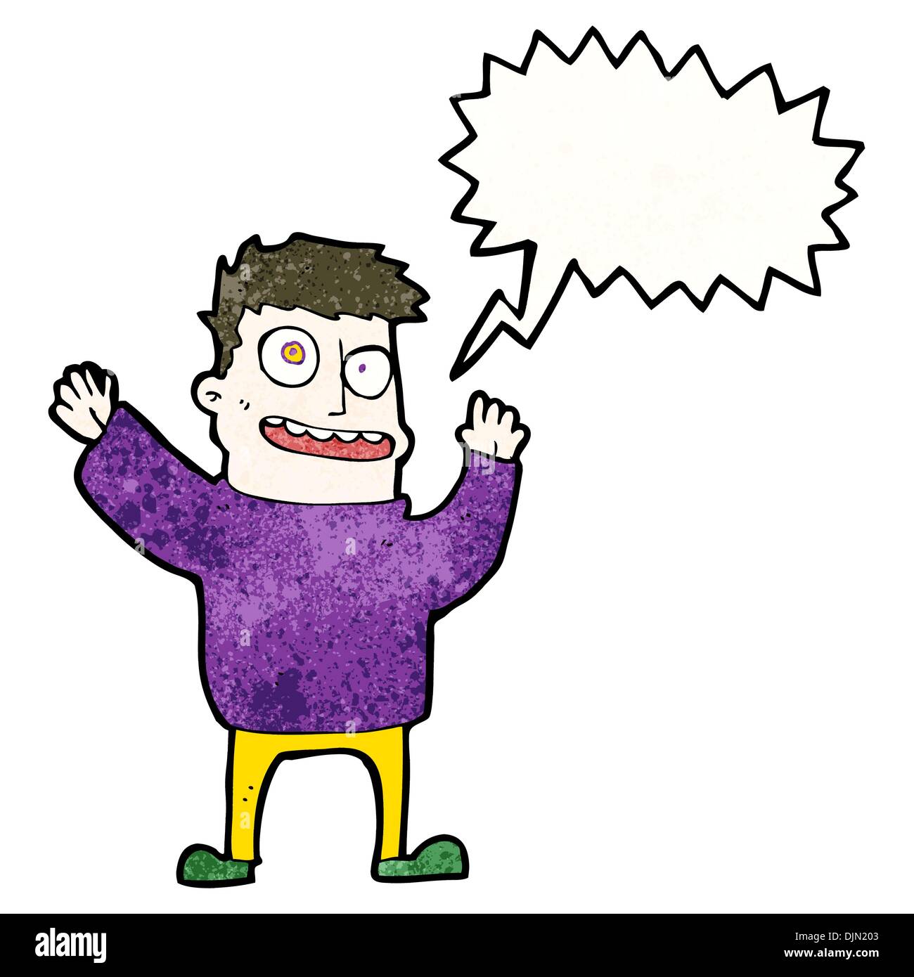 Retro cartoon with texture. Isolated on White Stock Vector Image & Art ...