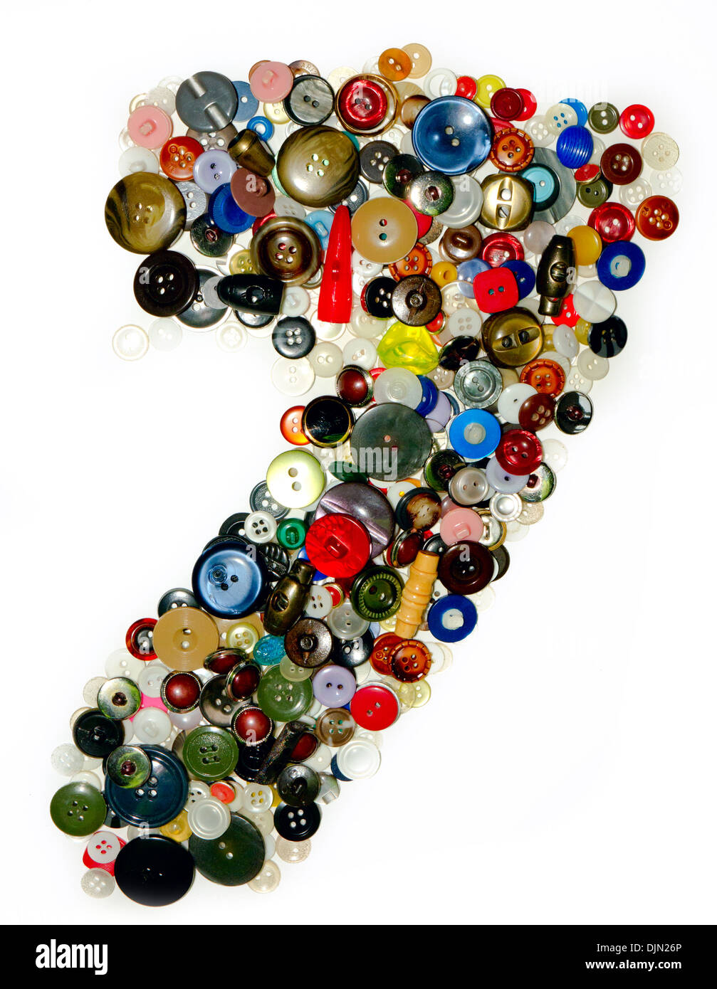 Number 7 (Buttons Stock Photo - Alamy