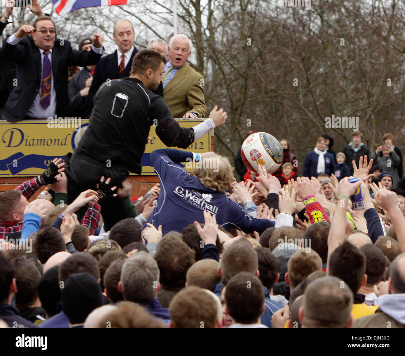 Ashbourne shrovetide football derbyshire men hi-res stock photography ...