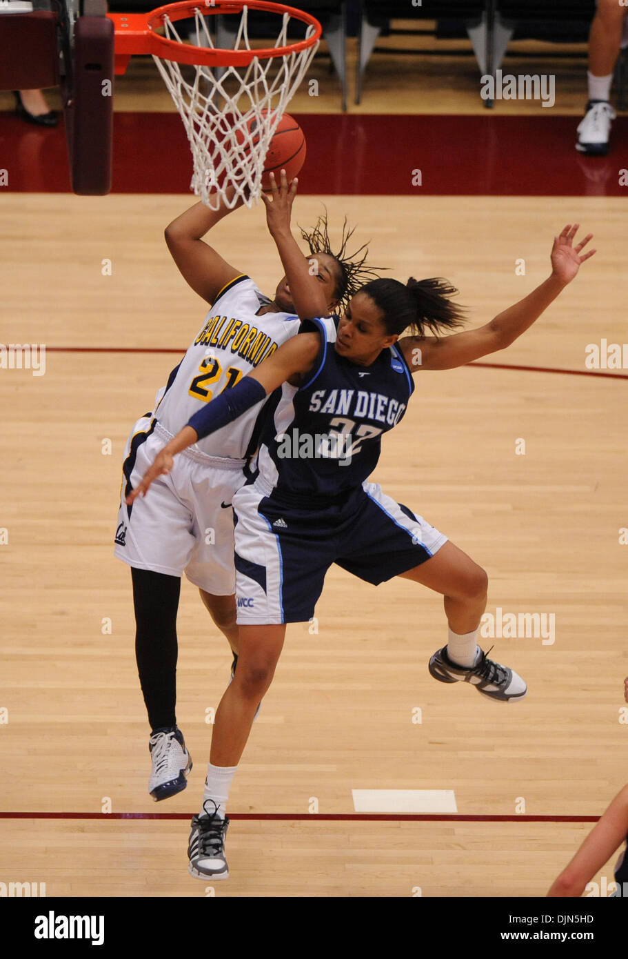 California Golden Bears' Alexis Gray-Lawson, #21, gets bumped by San ...