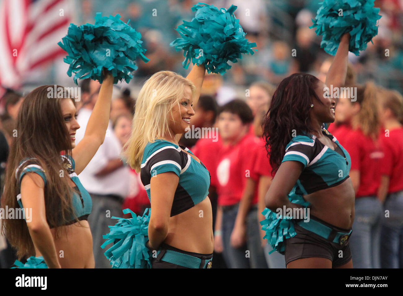 Memebers of The Roar, the Jacksonville Jaguars cheerleaders, go through ...