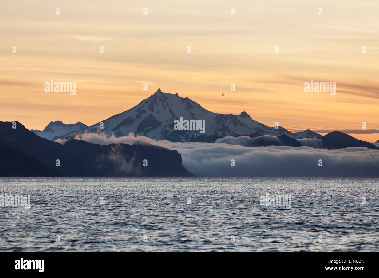 Frosty Peak On The Alaska Peninsula From Ikatan Bay Near False Pass ...