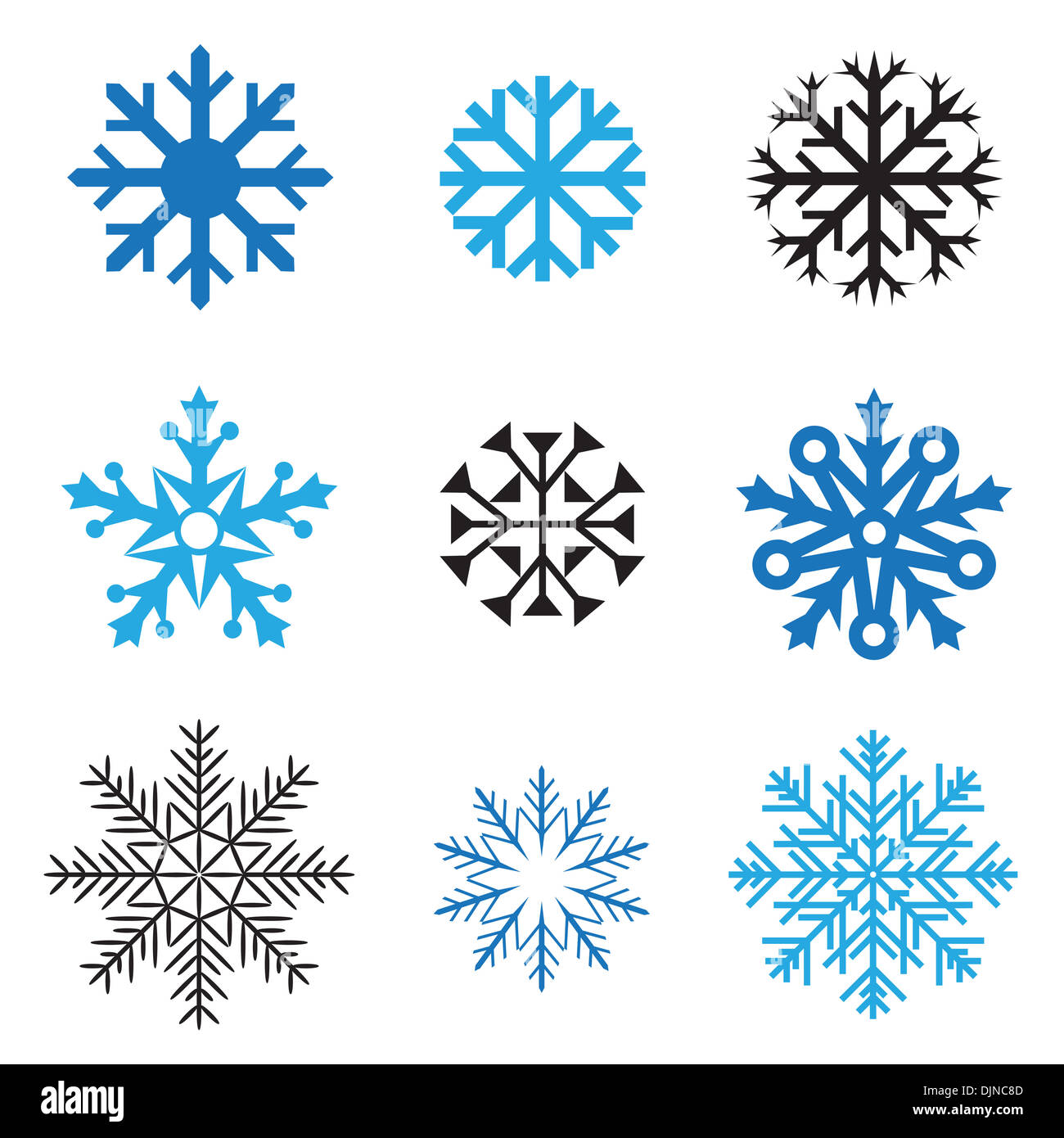 Different simple snowflakes for design on white background Stock Photo ...