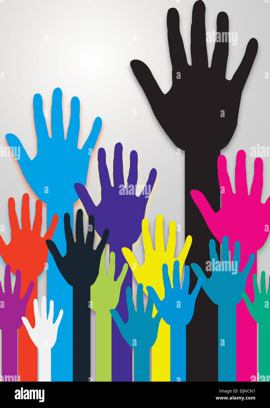 Background colorful silhouette hands design Stock Photo - Alamy