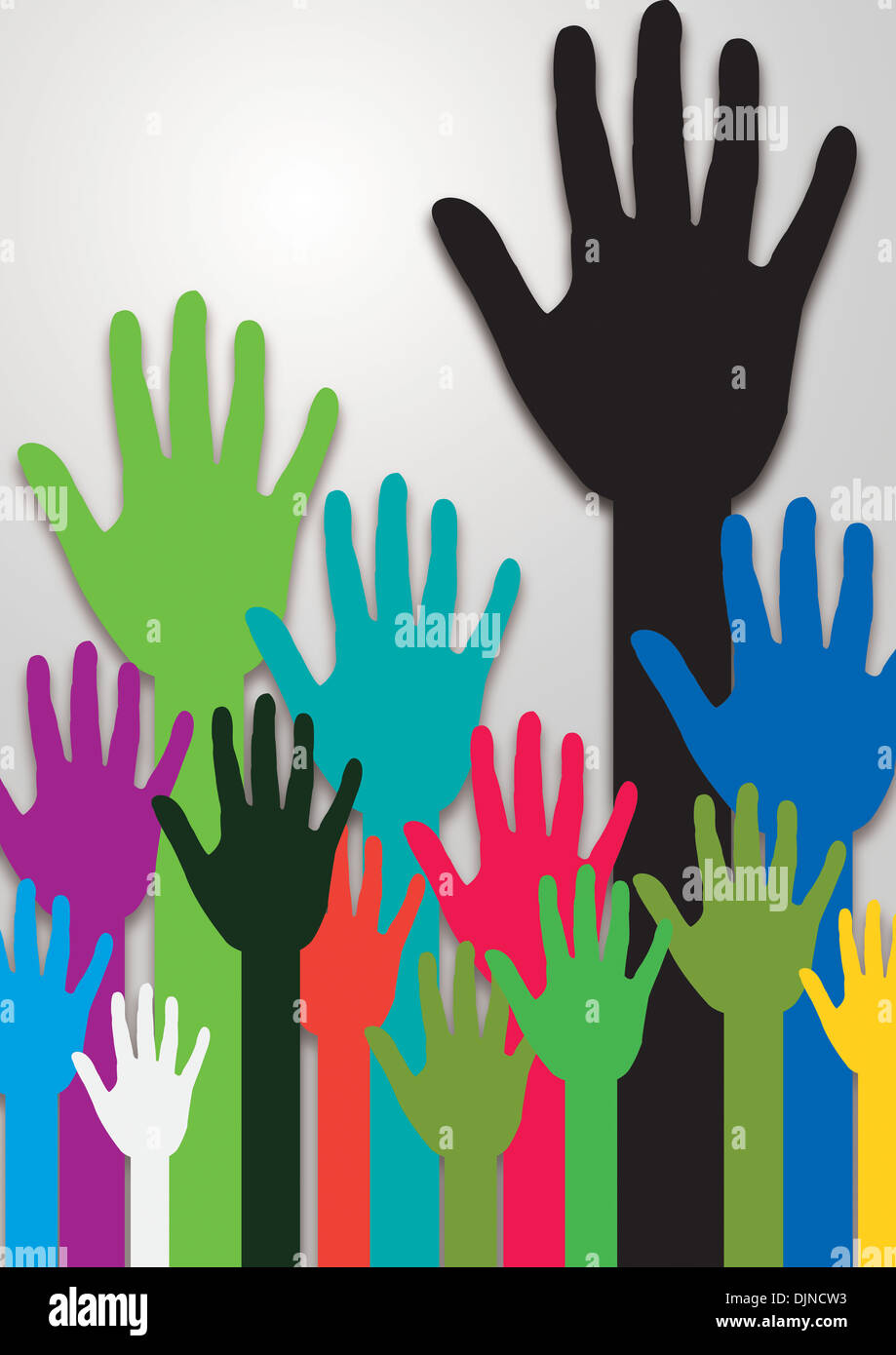 Background colorful silhouette hands design Stock Photo - Alamy