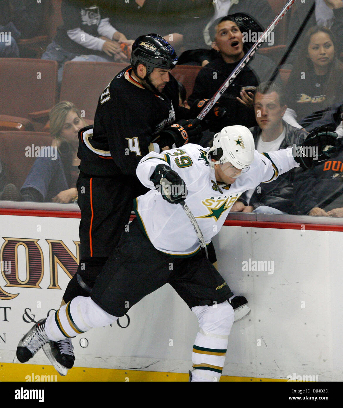 Apr 10, 2008 - Anaheim, California, USA - Anaheim Ducks left wing TODD ...