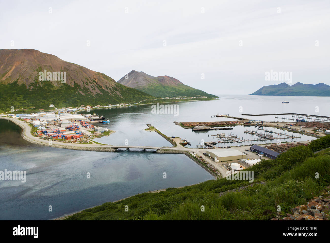 View Of The City Of King Cove And King Cove Lagoon, The Fish Cannery ...
