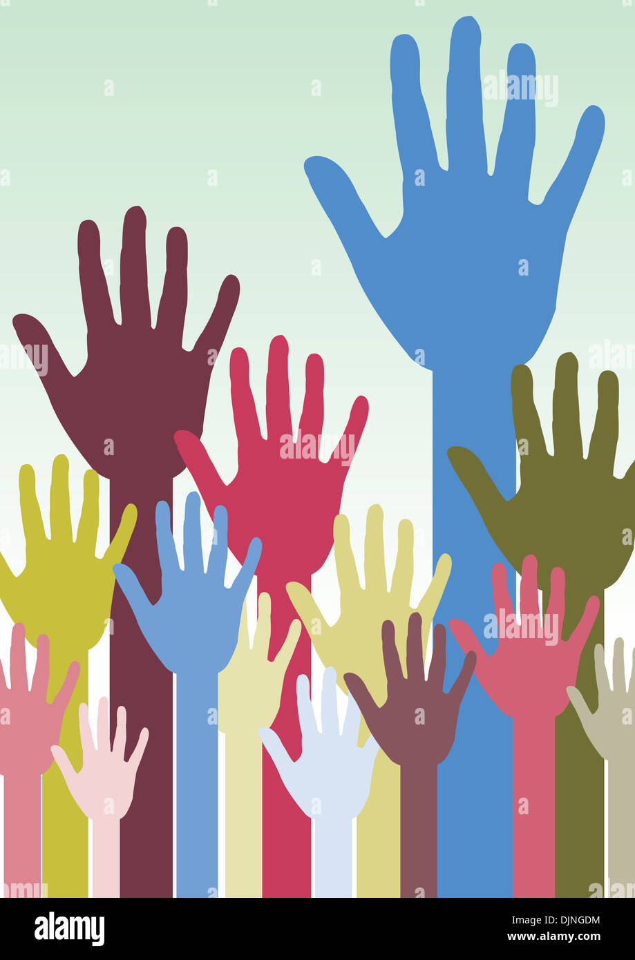 Background colorful silhouette hands design Stock Photo - Alamy