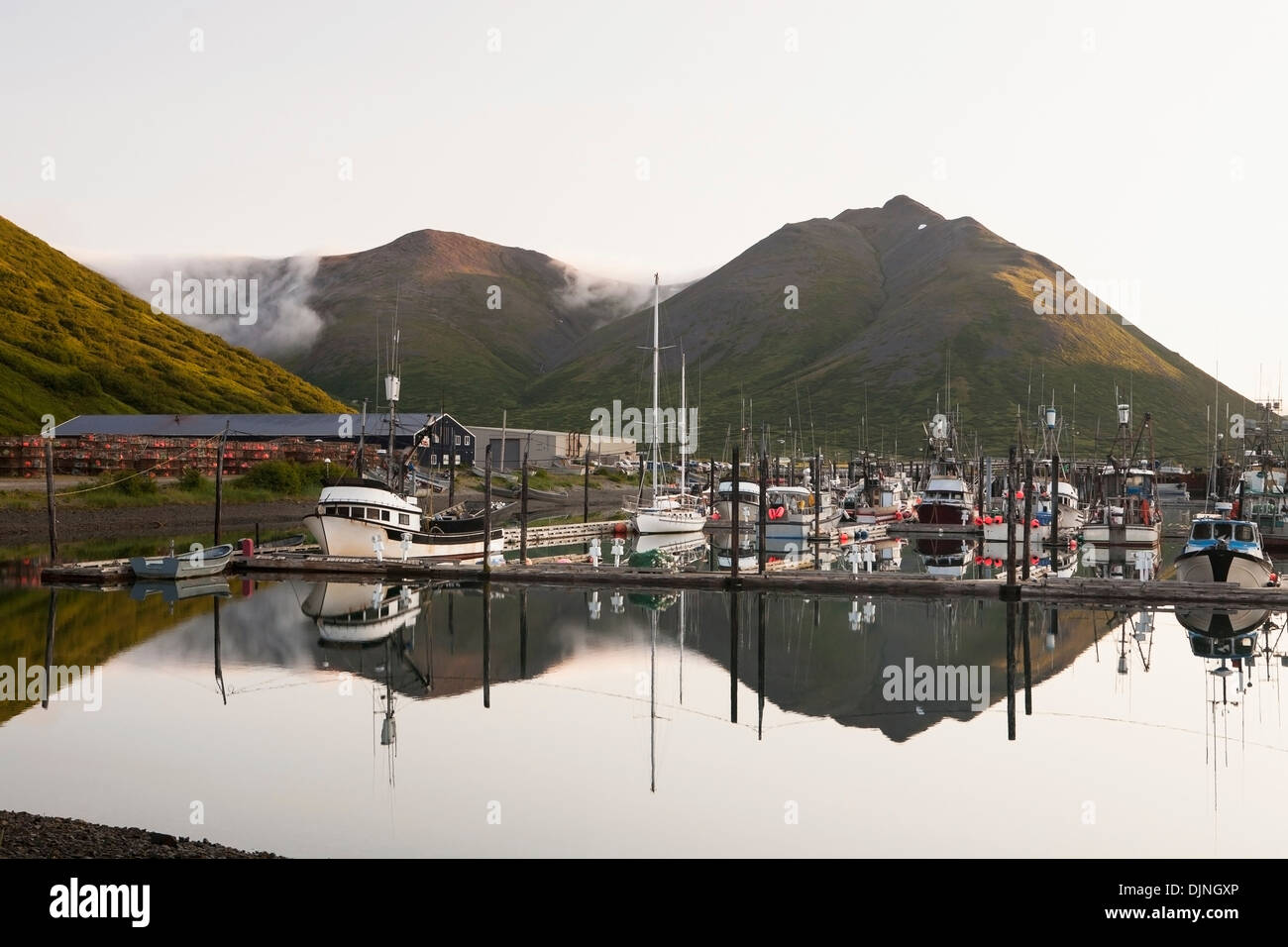 Commercial Fishing Boats Moored In The King Cove Harbor, King Cove ...
