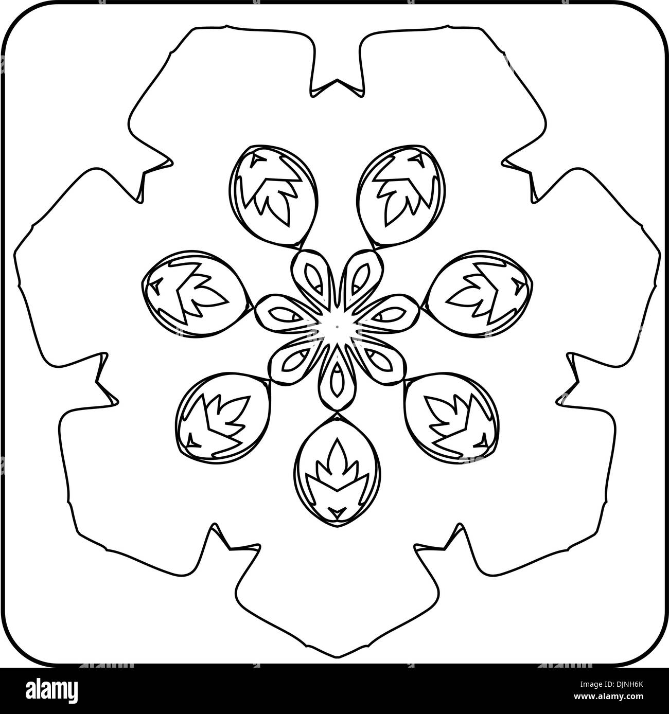 black and white circular pattern with angles, gothic style Stock Vector ...