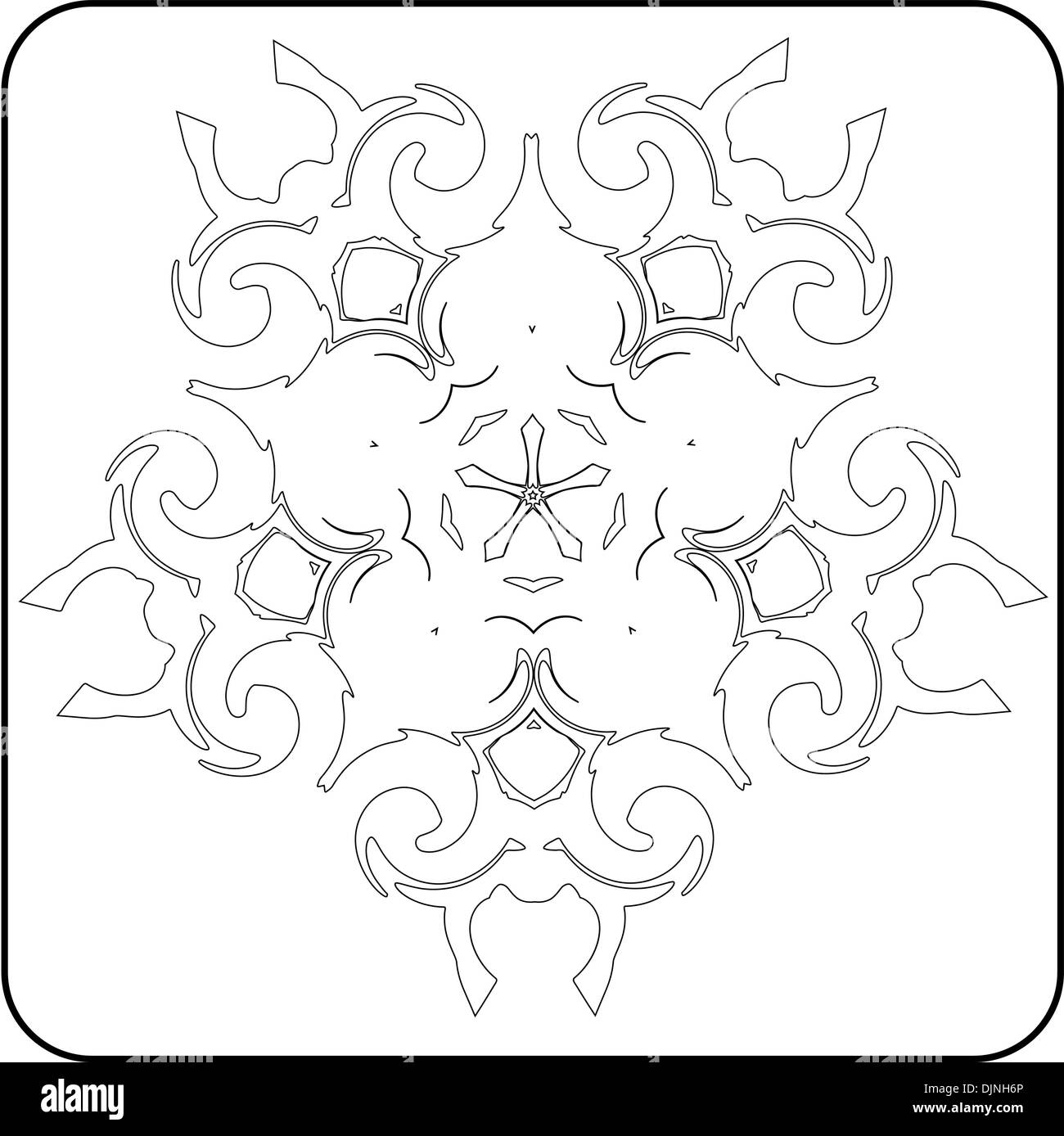 gothic black and white circular pattern of curves Stock Vector Image ...